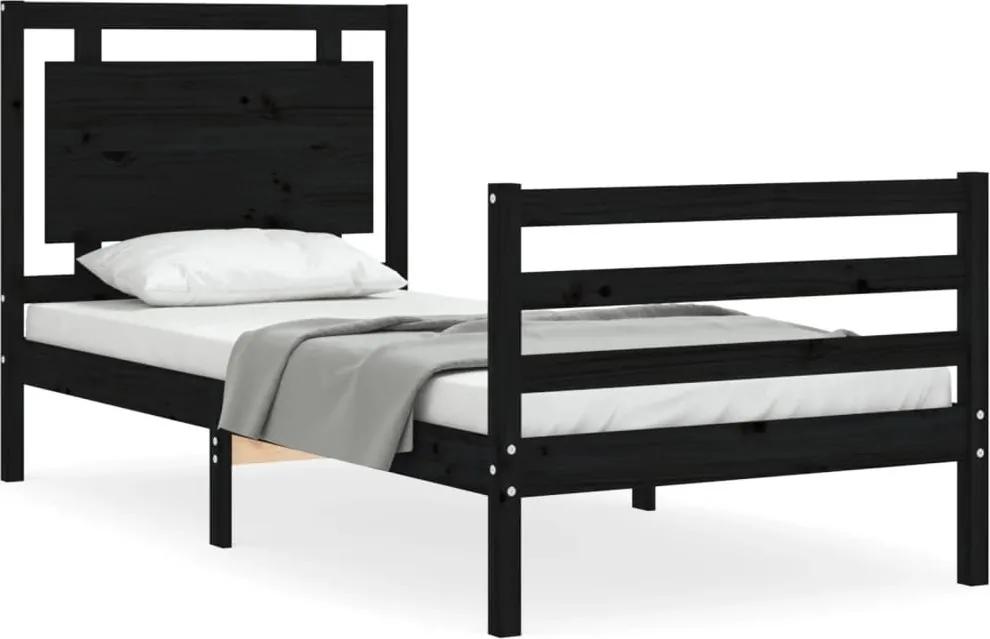 vidaXL Rám postele s čelem 90 x 200 cm masivní dřevo [3194040] Barva: medová hnědá