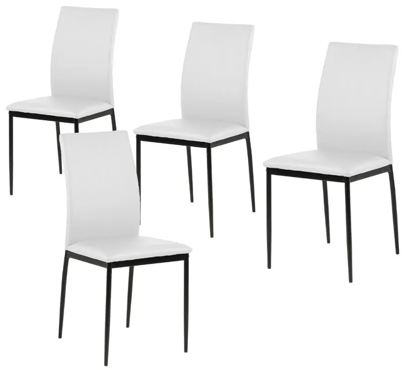 Jídelní židle Ervin IX- set 4 ks White PU WAX