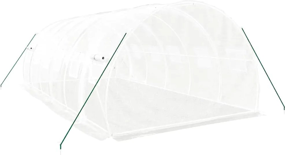 Skleník s ocelovým rámem bílý 18 m² 6 x 3 x 2 m 3188051