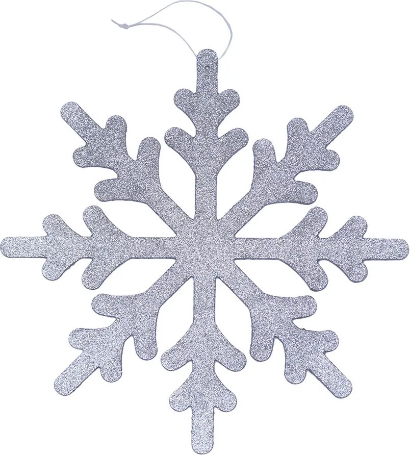 Vánoční ozdoba vločka IV, pr. 40 cm, stříbrná, překližka, venkovní