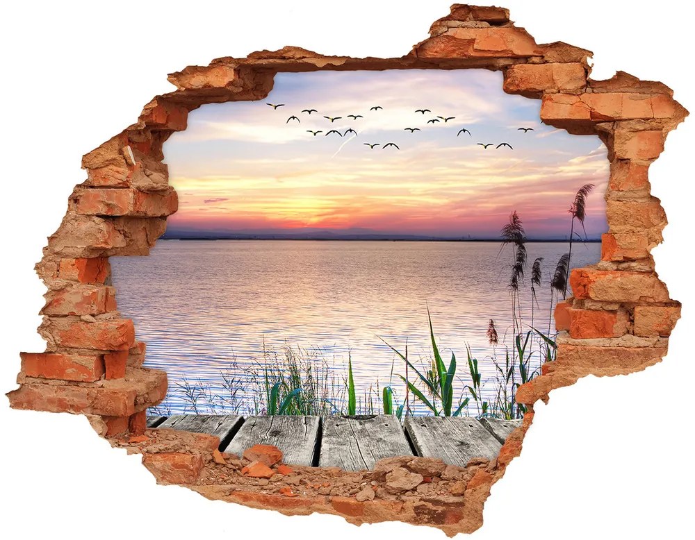 Wallmuralia Nálepka fototapeta 3D výhled Jezero západ 90x70 cm
