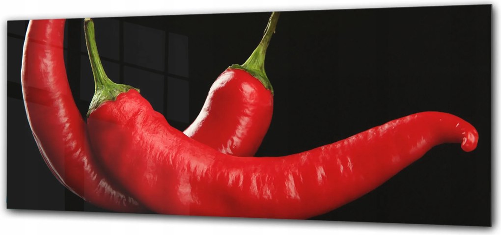 grafika sklo skleněný obraz 100x40 paprika