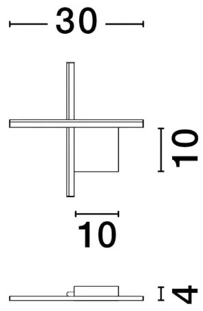 Designové nástěnné svítidlo Cross 30 zlatá