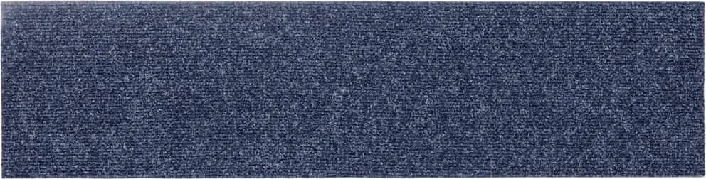 Schodové rohože samolepicí 15 ks 76 x 20 cm šedomodré obdélníkové 326929