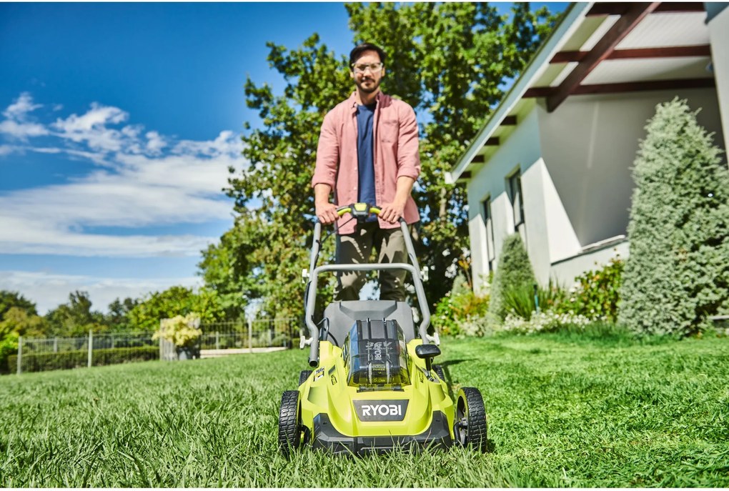 Ryobi RLM36X41H50PG 36V bezuhlíková sekačka na trávu s Power Assist šířka záběru 40cm