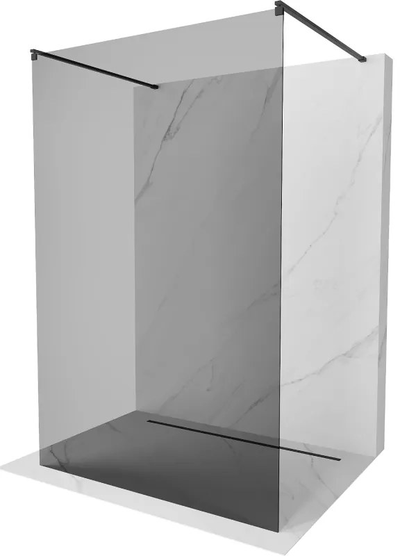 Mexen Kioto volně stojící sprchová stěna 100 x 200 cm, grafit 8 mm, černá - 800-100-002-70-40