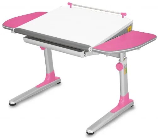 Dětský rostoucí stůl Mayer PROFI 3 32W3 19 – růžový, deska bílá, 116×57–75×66
