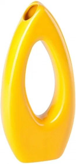 Váza Eye 13x5x28 cm - žlutá