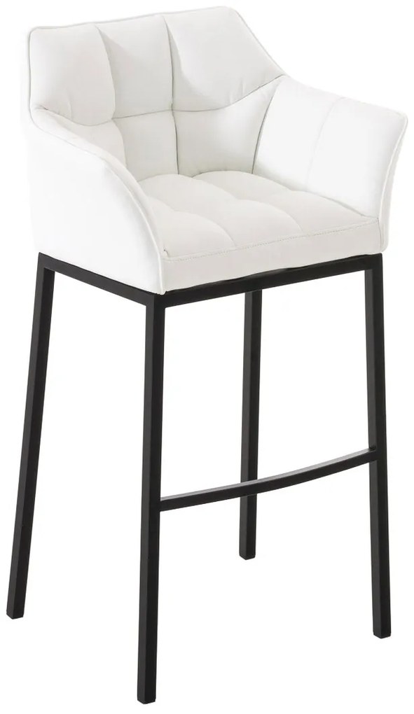 Barová židle Damas B4 ~ koženka, černý rám - Bílá