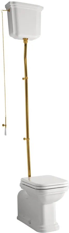 Kerasan, WALDORF WC mísa s nádržkou, spodní/zadní odpad, bílá-bronz, WCSET20-WALDORF
