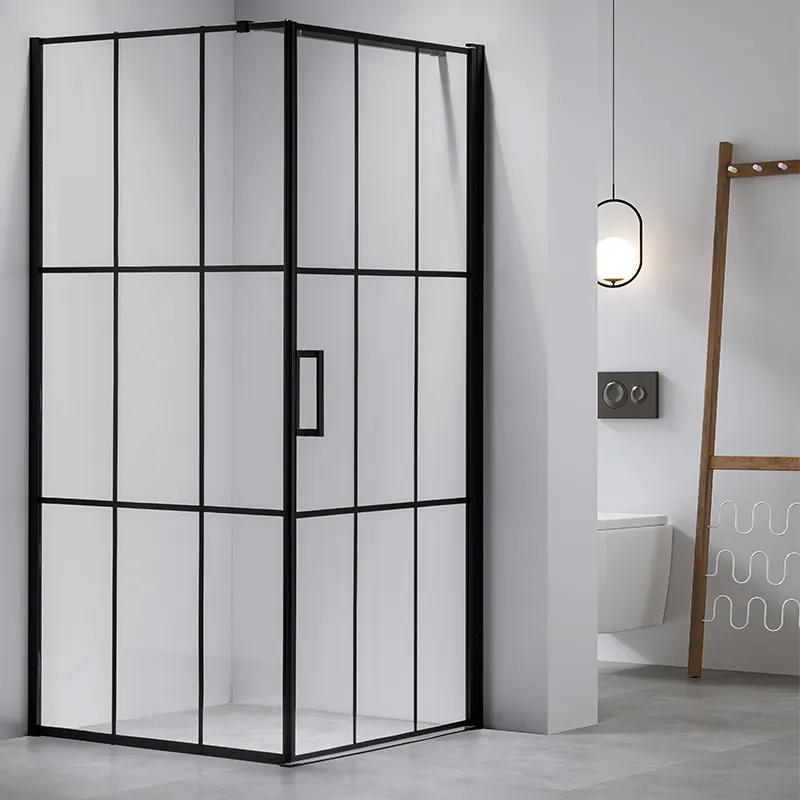 BPS-koupelny Čtvercový sprchový kout HYD-SK13A 80x80 černý/transparent + vanička HYD-OSV-SXL02A černá
