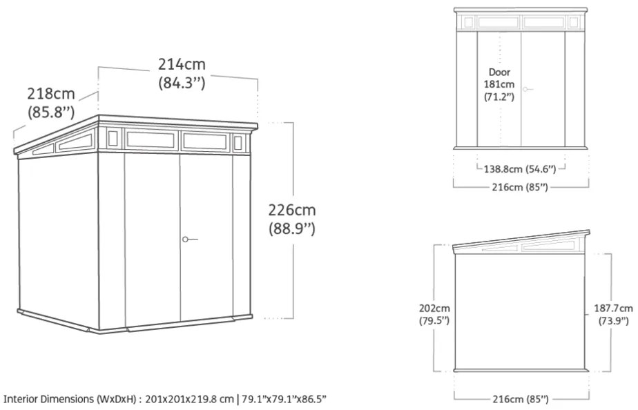 PENT Signature HORIZONTAL domek 7x7 - ASHWOOD