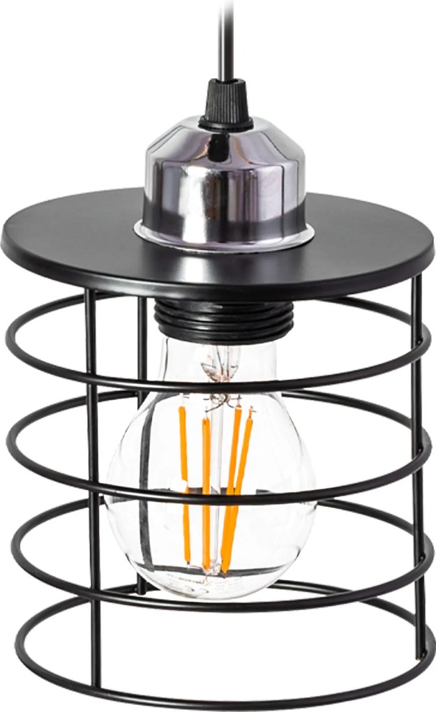 Toolight - Stropní lampa závěsná trojitá kovová 3xE27 392204, černá, OSW-04003
