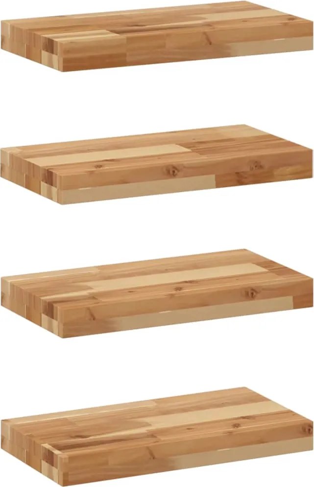 Plovoucí police 4 ks 40 x 20 x 4 cm olejované akáciové dřevo 3279578