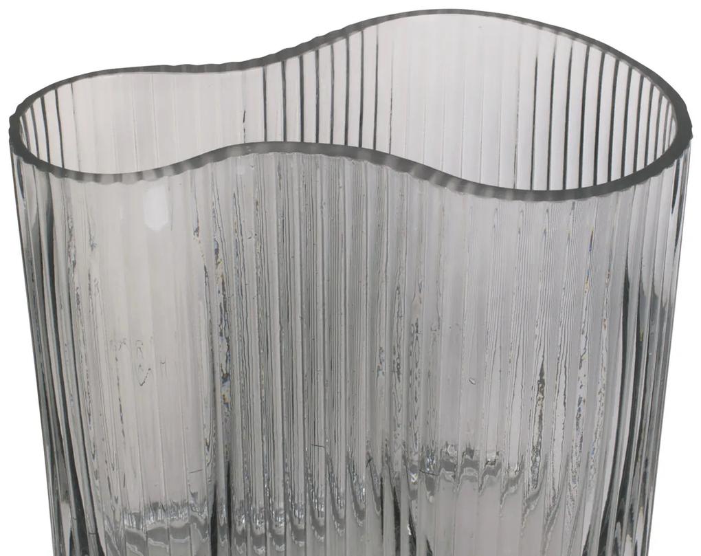 Skleněná váza Allure Wave 18 cm šedá Present Time