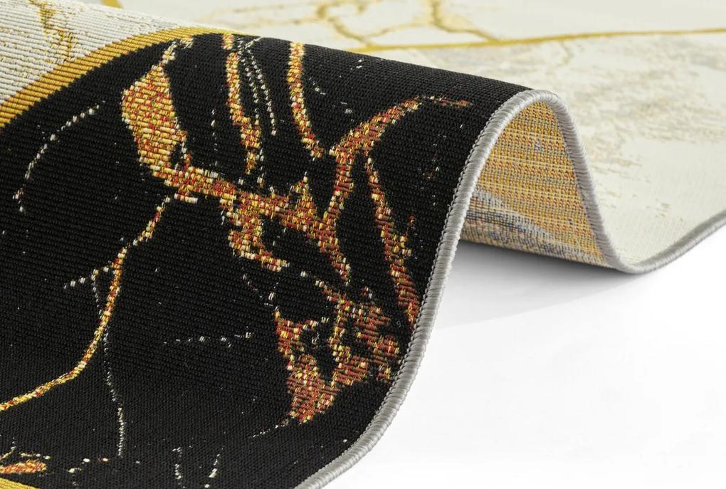 Hanse Home Collection koberce Kusový koberec Flair 105610 Noble Black Grey Gold – na ven i na doma - 160x235 cm