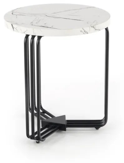 Konferenční stolek ANTICA S, 40x45x40, bílý mramor/černá
