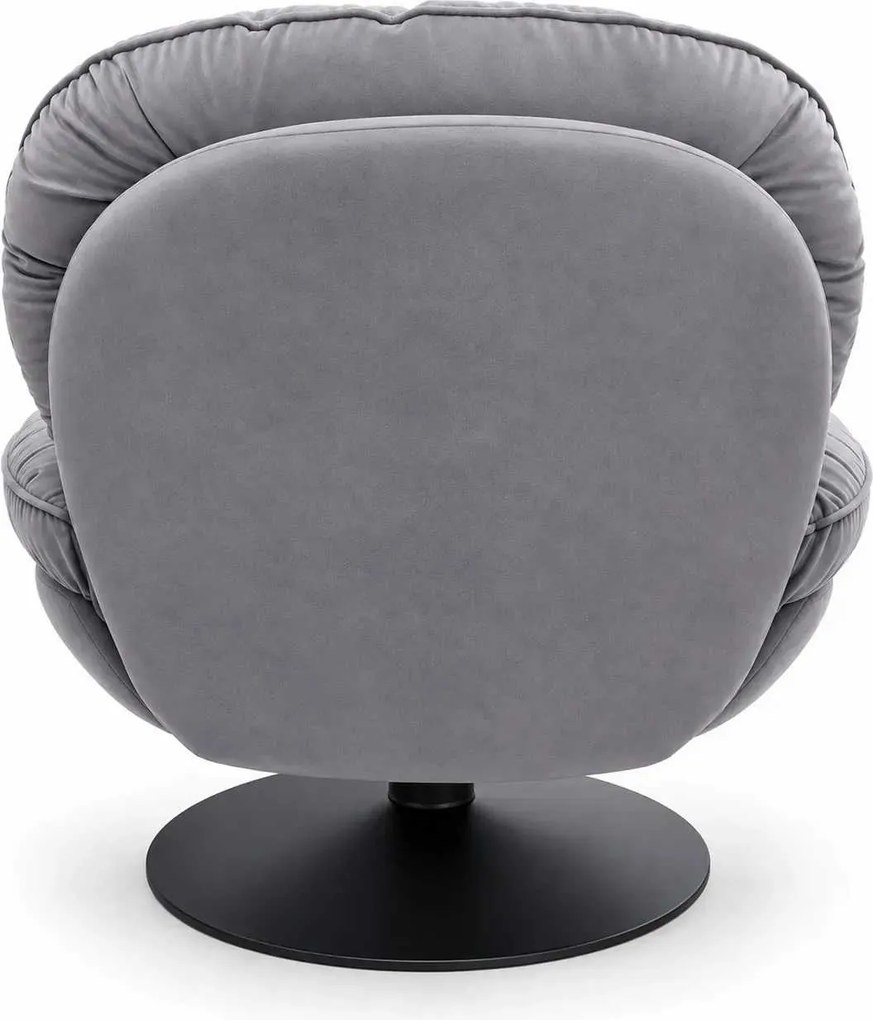 LuxuryForm DESIGN Otočné relaxační křeslo LUNA s podnožkou - šedé