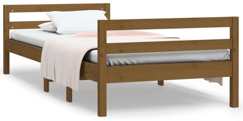 Rám postele medově hnědý 80 x 200 cm masivní borové dřevo - Default Title