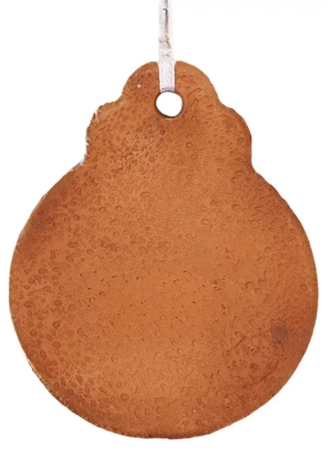 Hnědá vánoční závěsná dekorace perníková koule - 8*2*10 cm