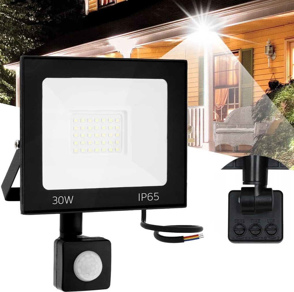 Toolight LED reflektor s pohybovým čidlem 30W RSL007-30N