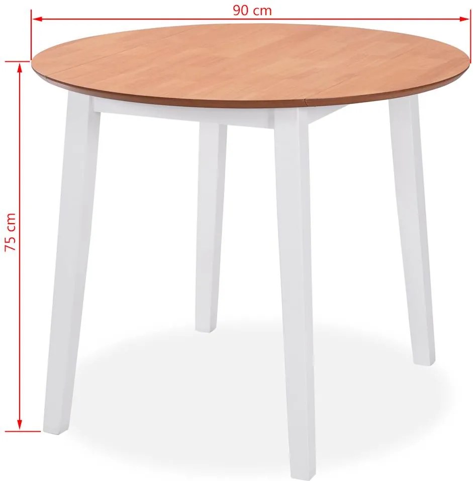 Jídelní set 3 kusy, MDF a kaučukovníkové dřevo, bílý 274942
