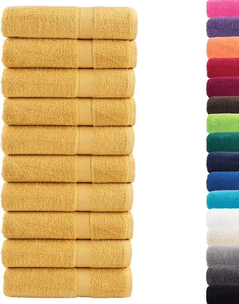 Prémiové osušky SOLUND 10 ks zlaté 100x150 cm 600 g/m² 137289