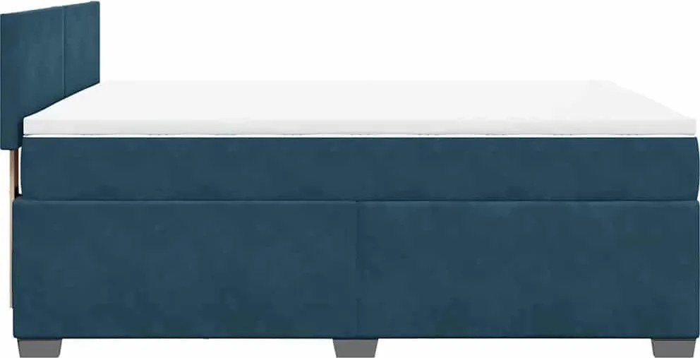Box spring postel s matrací modrá 140 x 200 cm samet 3288628