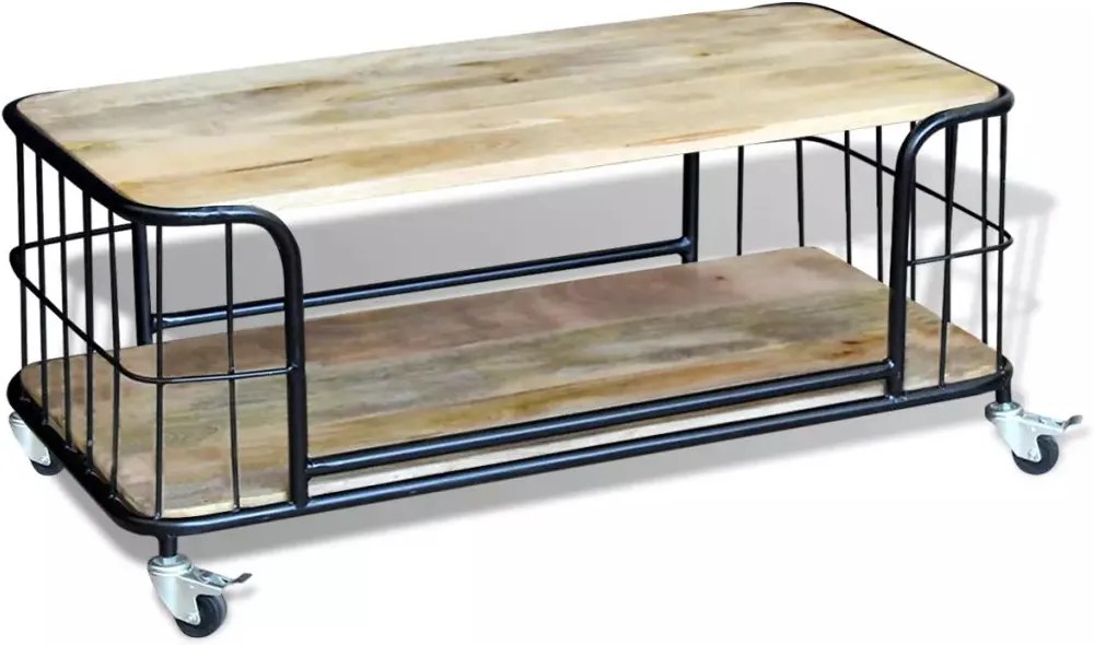 Konferenční stolek - masivní mangovníkové dřevo | 100x50x35 cm