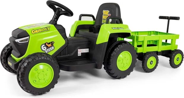 Elektrický traktor s přívěsem Rolly zelený