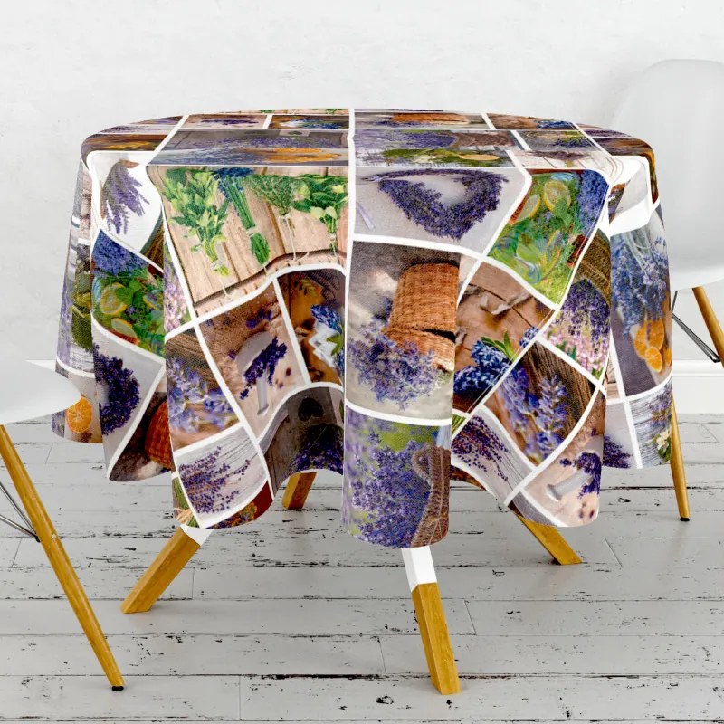 Ubrus PVC kulatý Mo-6284 - Vůně provence (různé velikosti)