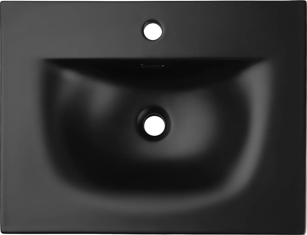 Comad Nábytkové keramické umyvadlo SKY 1 BLACK MATT 60 DP, 61x46 cm, černá matná