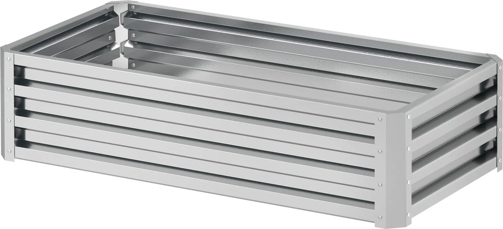 Outsunny Vyvýšený Záhon z Oceli, Studený Rám pro Růst S Otevřeným Dnem, Zahradní Box pro Rostliny 120x60x30,5 cm pro Zahradu, Balkon, Terasu, Rostlin…