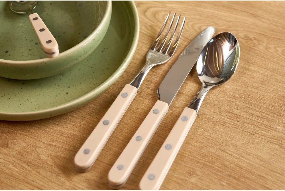 Béžový/ve stříbrné barvě nerezový příbor 16 ks pro 4 osoby Sierra – Salt&Pepper