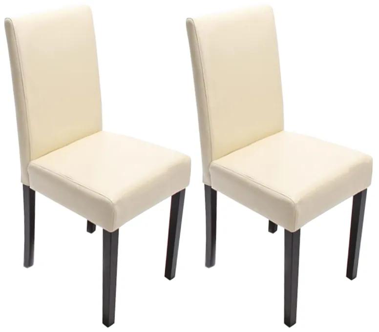 Jídelní židle Litta (SET 2 ks), tmavé nohy - Krémová