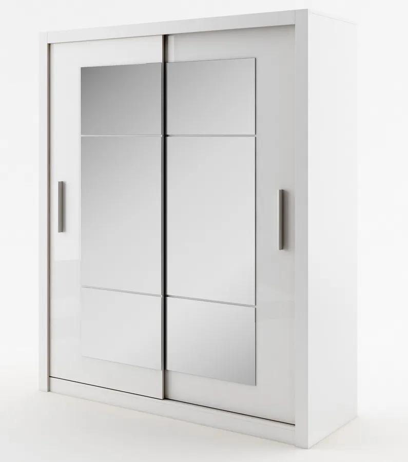 Casarredo Šatní skříň IDEA 02 bílá zrcadlo 180 cm