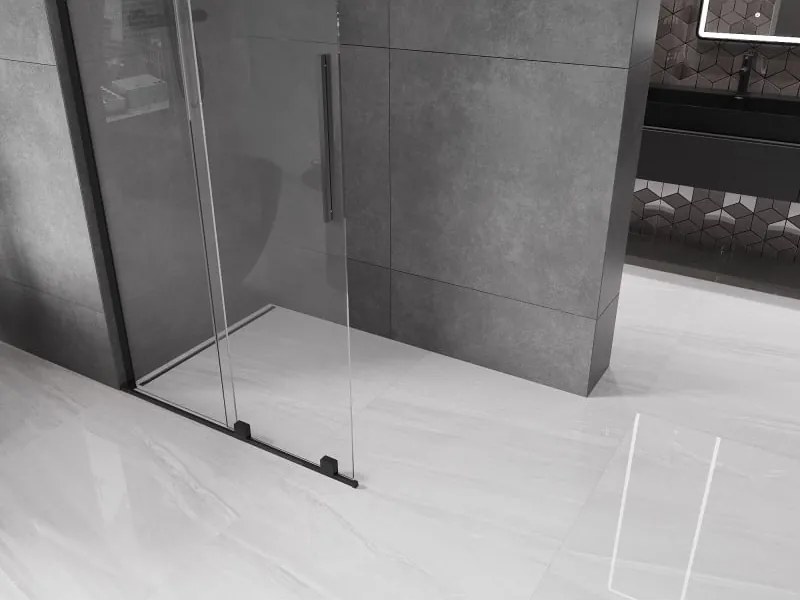 Mexen Velar L posuvná sprchová stěna Walk-in 120 x 200 cm, transparentní 8 mm, černá - 871-120-003-03-70