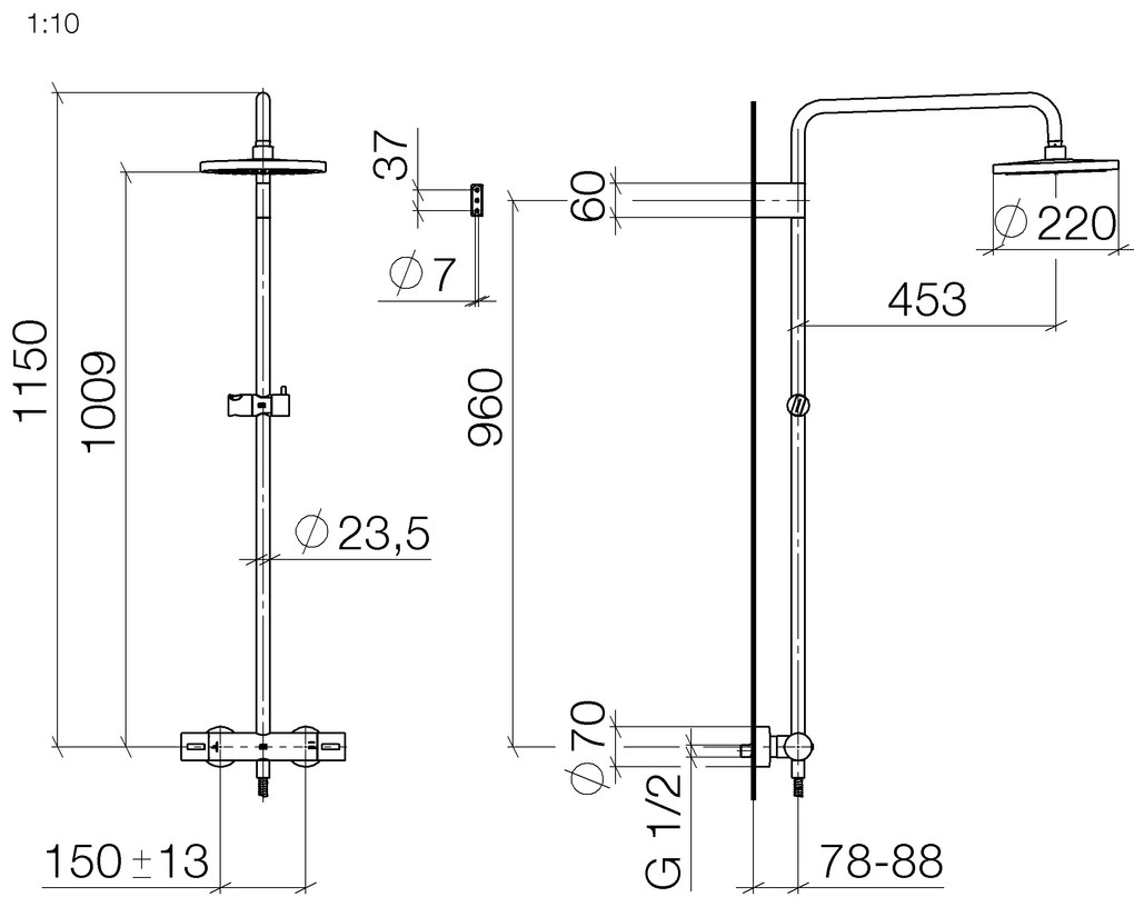 Dornbracht- Sprchový systém s termostatickou baterií, Ø 220mm, chrom, 34459979-00