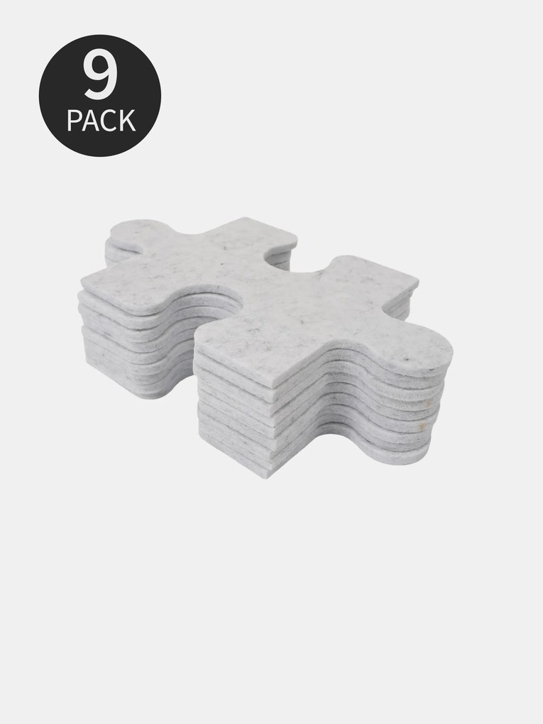 Sinsay - Sada plstěných nástěnných panelů ve tvaru puzzle 9 pack - šedá