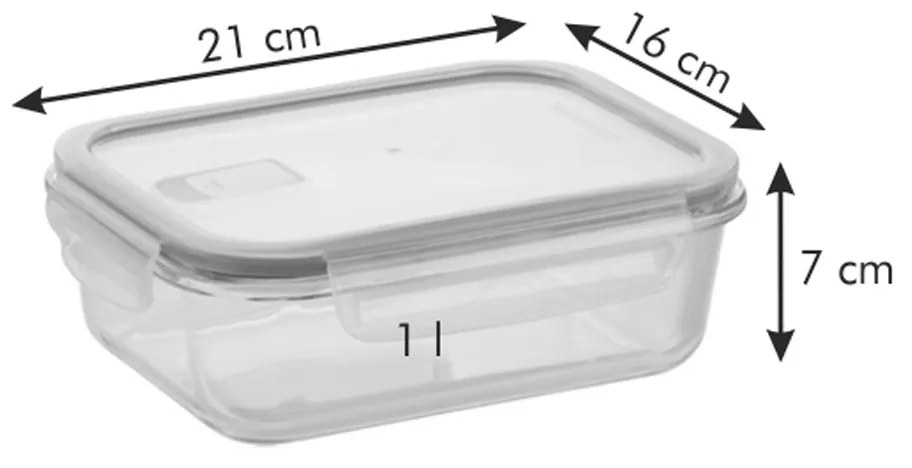TESCOMA Dóza FRESHBOX GLASS 1,0 l, obdélníková