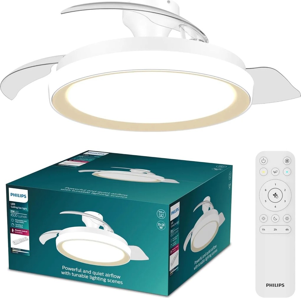PH 8721103096067 Bliss DC stropní ventilátor a svítidlo 28W+35W zlatý - PHILIPS