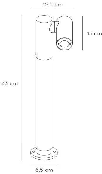 Lucide 27895/05/29 - LED Venkovní lampa TATUM LED/5W/230V IP65 43 cm antracit