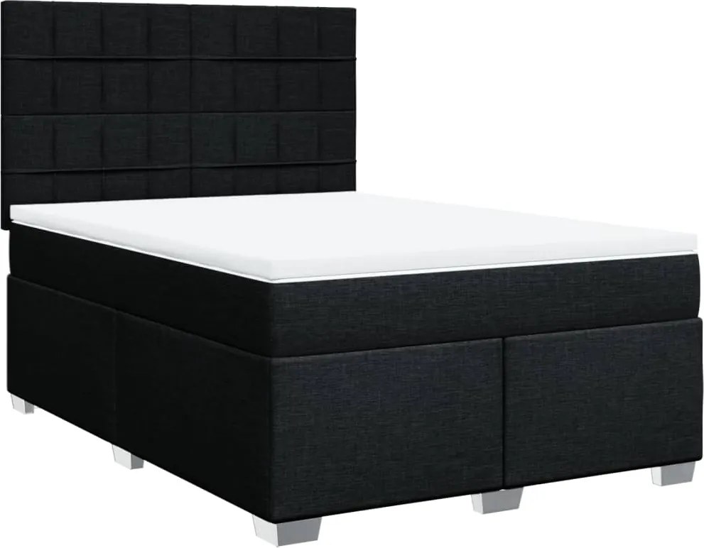 Box spring postel s matrací černá 140 x 190 cm textil 3290485