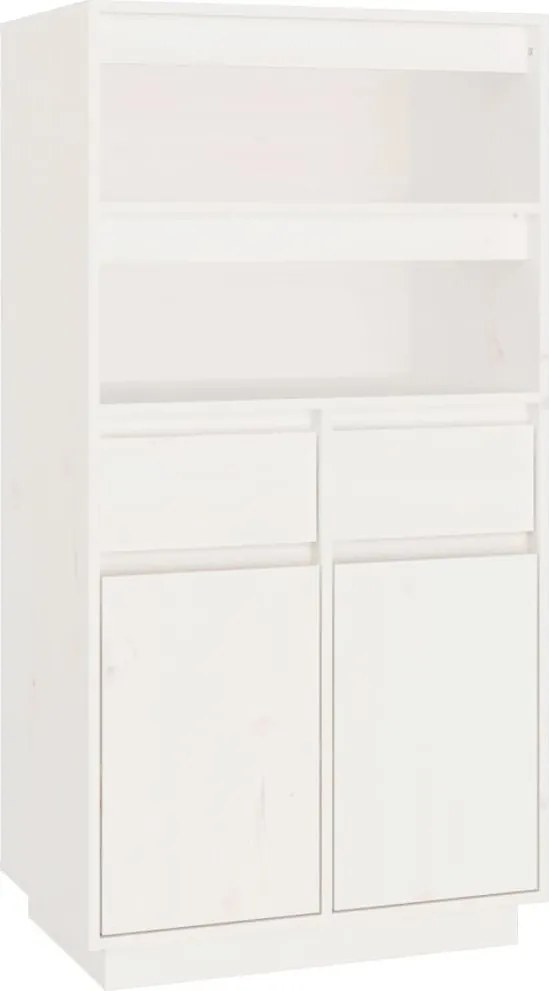 vidaXL Skříň highboard 60 x 40 x 116,5 cm masivní borové dřevo [814535] Barva: Bílá