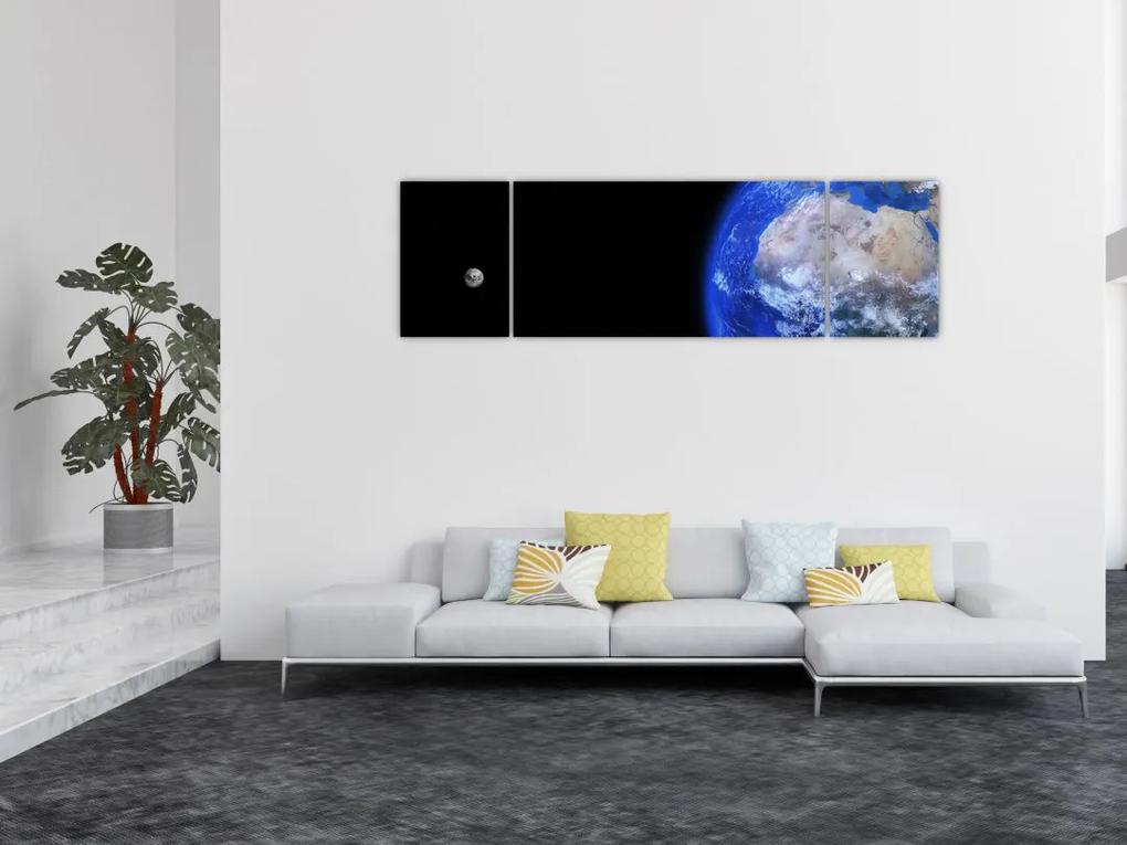Obraz Měsíce a Země (170x50 cm)