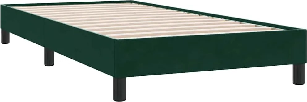 Postel Box Spring bez matrace tmavě zelená 100x210 cm samet 3315816