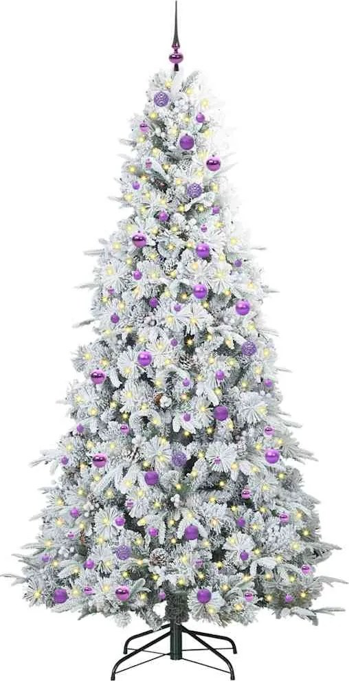 Umělý Skládací Vánoční Strom s stojanem Bílá 240 cm PE a PVC 3397516