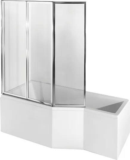 Besco Akrylátová atypická vana s vanovou zástěnou INTEGRA VK 3 150x75 (170x75) Barva: Bílá, Rozměry (cm): 170x75, Orientace: Levá