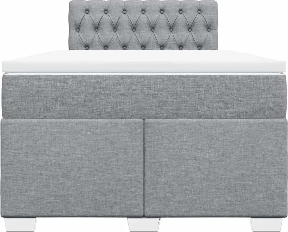 Box spring postel s matrací světle šedá 120x190 cm textil 3285834