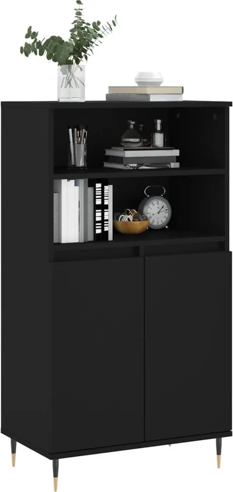 vidaXL Skříň highboard 60 x 36 x 110 cm kompozitní dřevo [831477] Barva: bílá s vysokým leskem